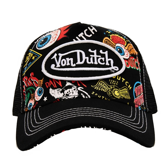 Von Dutch | Accessories | Von Dutch Jax Black Trucker Hat With Vibrant ...